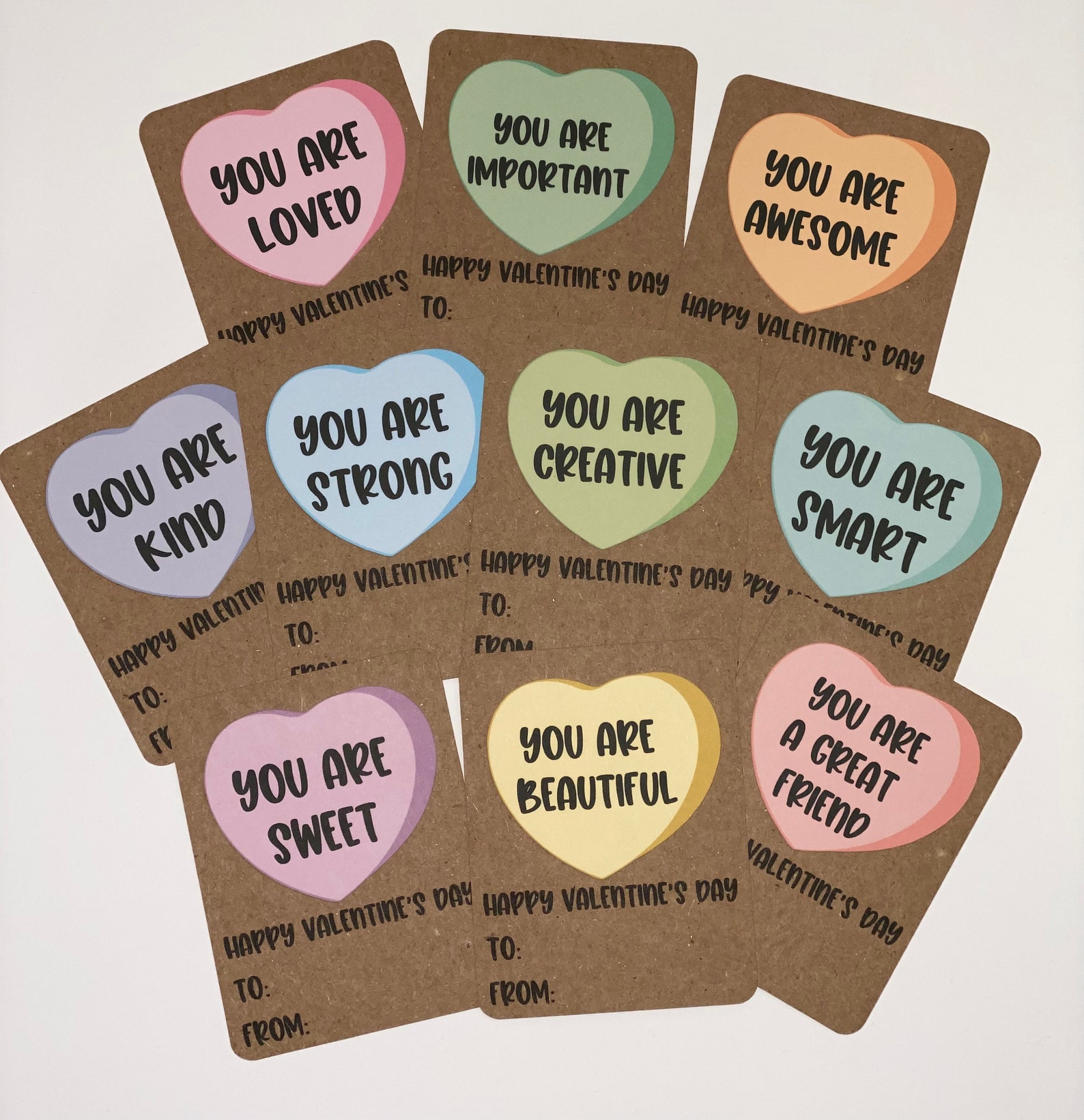Conversation Heart Valentines Cards Positive Affirmation - Etsy