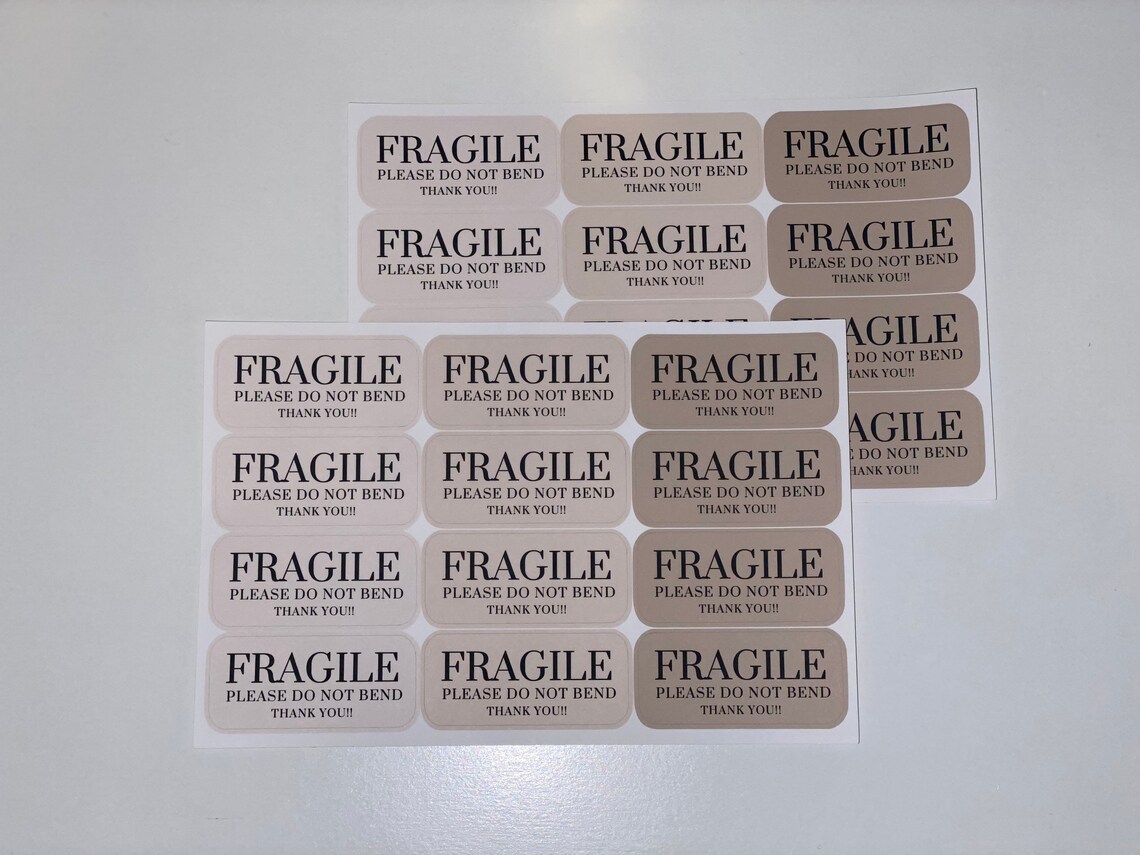 Please Do Not Bend Stickers Fragile Packaging Labels - Etsy