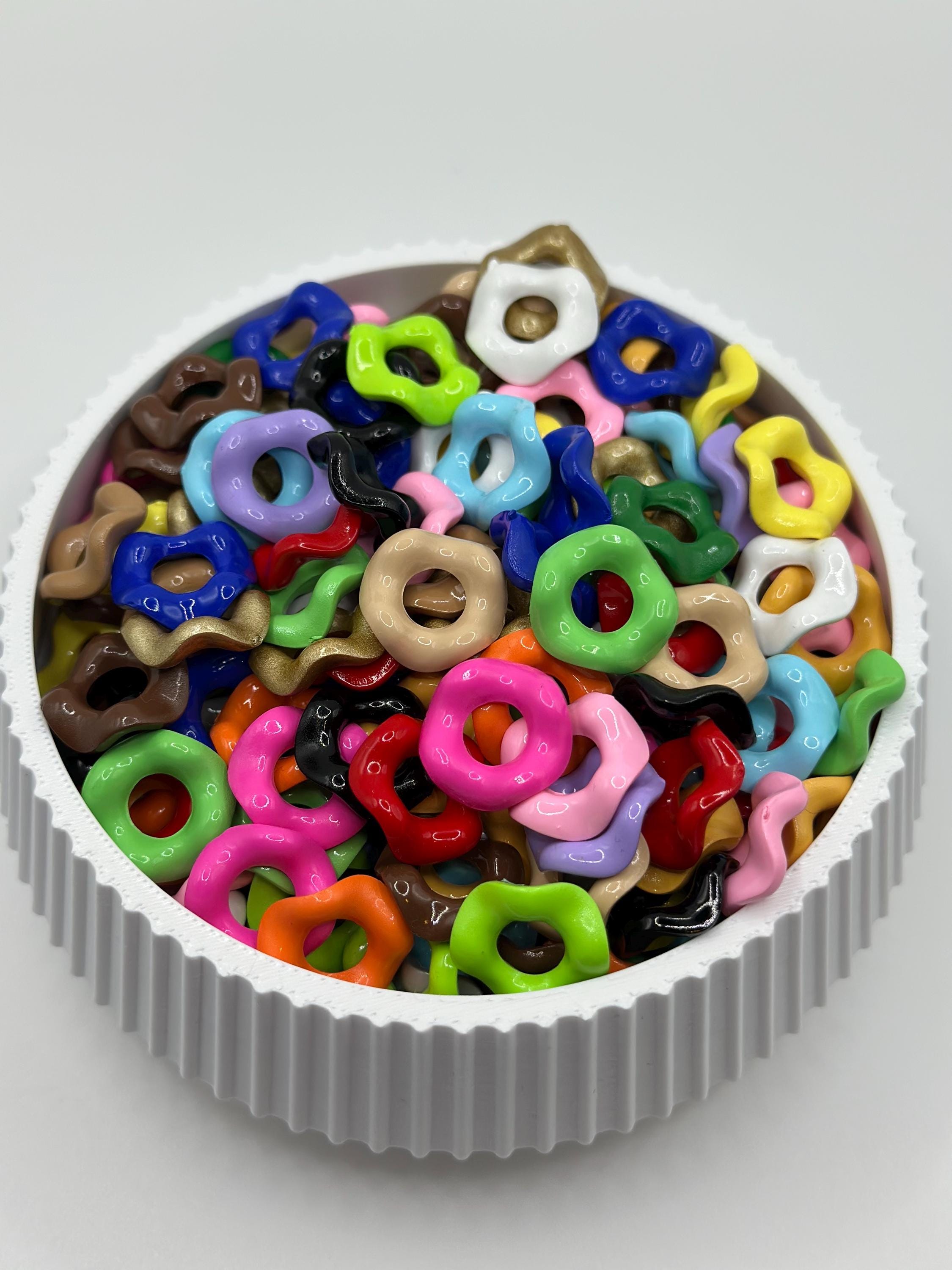 16mm Mix Spacer Beads, Wavy Spacer, for Beaded Charm, Donut Spacers ...