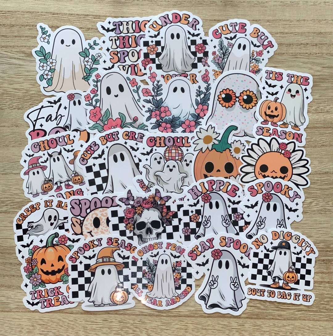 Halloween Sticker Pack, Cute Spooky Sticker Pack, Waterproof Vinyl ...