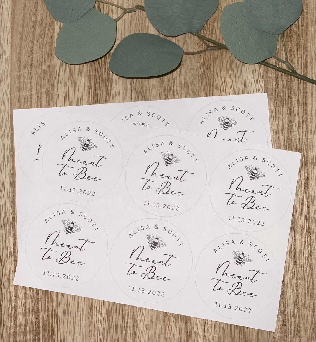 Personalized Wedding Stickers, Meant to Bee Stickers, Meant to Bee ...
