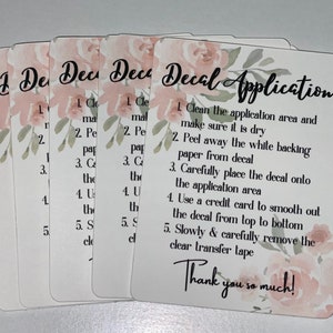 Printed Decal Application Instructions, How to Apply a Decal Cards ...