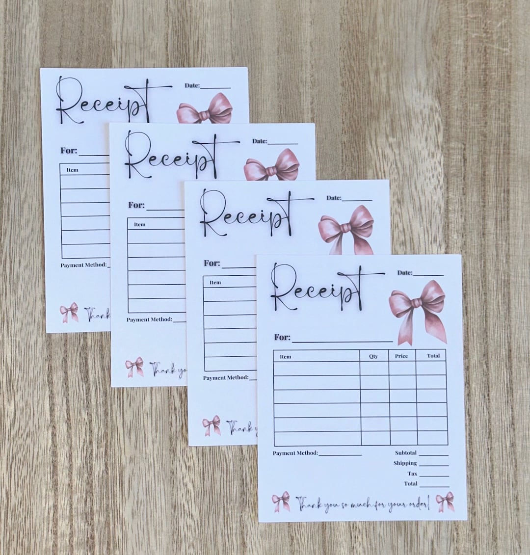 Small Business Receipts | Receipts for Small Businesses | Order Form ...