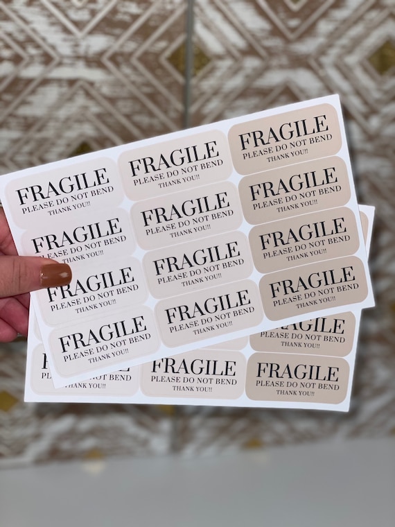 Please Do Not Bend Stickers Fragile Packaging Labels | Etsy