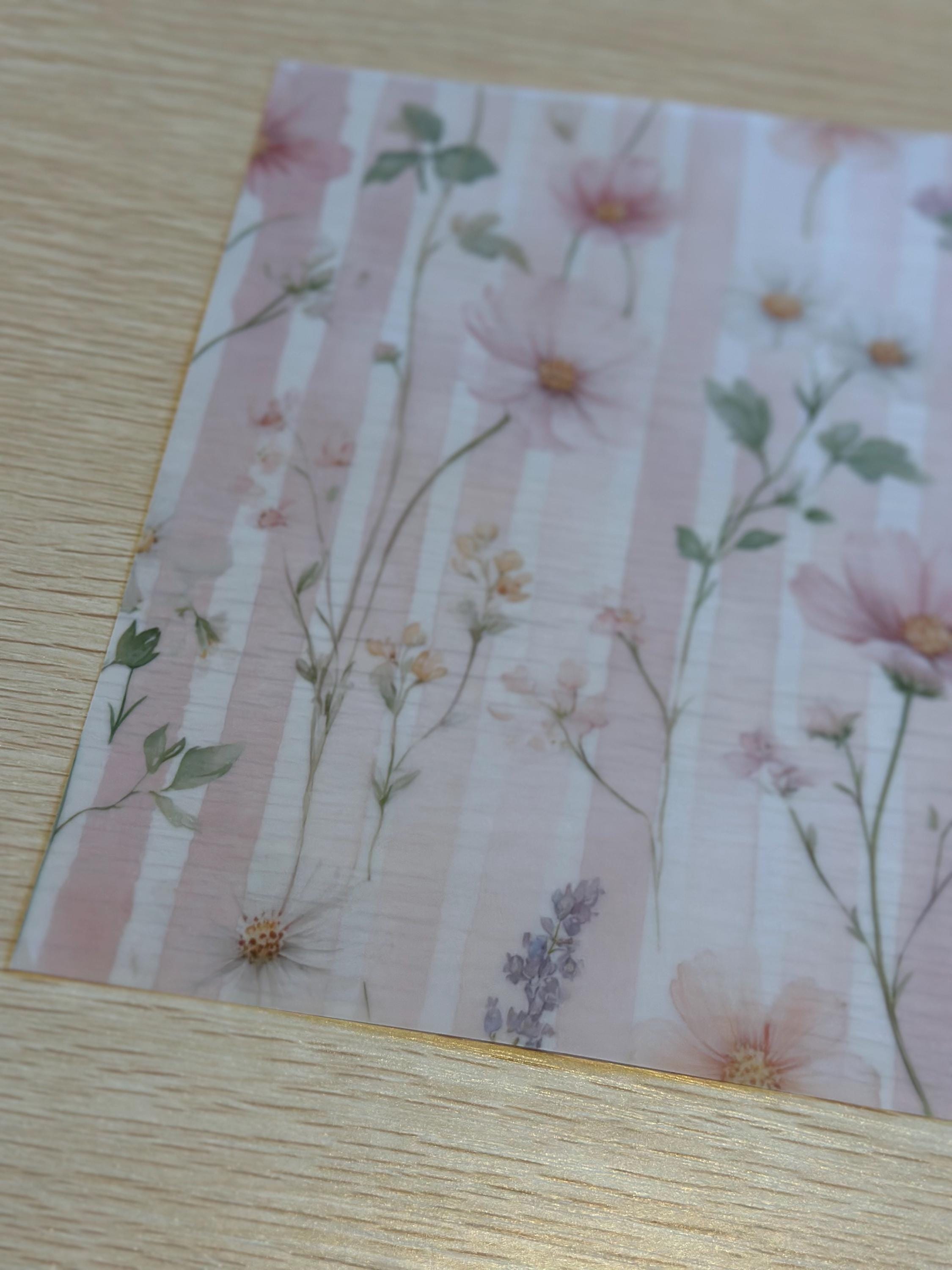 Floral Vellum Paper, DIY Vellum Invitation Paper, Printed Floral ...