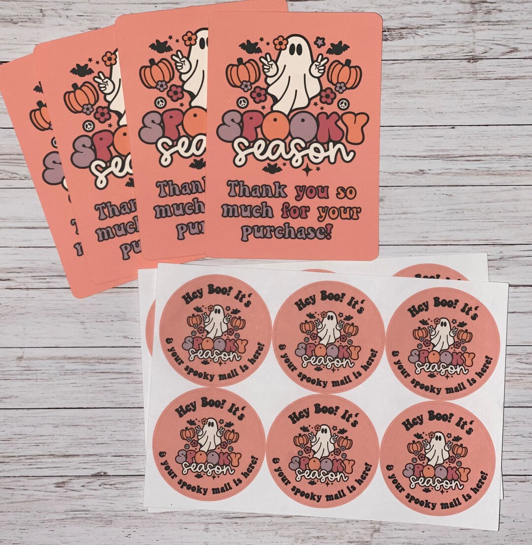 Halloween Spooky Season Thank You Cards, Holiday Thank You Cards, Small ...