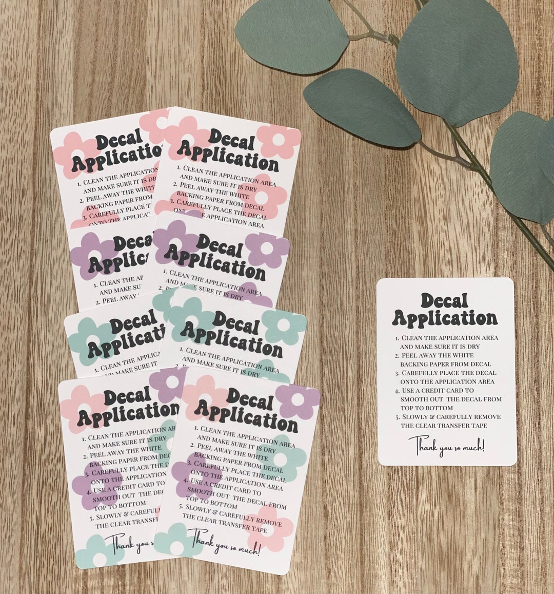 Printed Decal Application Instructions, How to Apply a Decal Cards ...