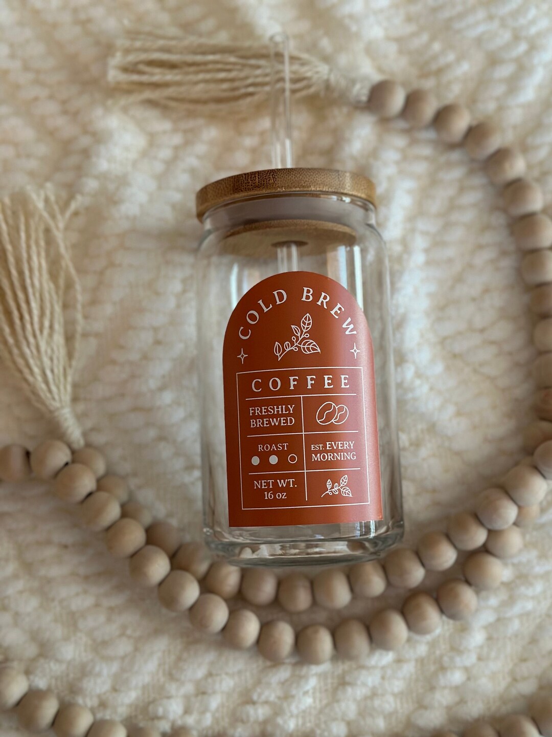 16oz Cold Brew Glass Can, Iced Coffee Glass Can, Minimalist Glass Can ...