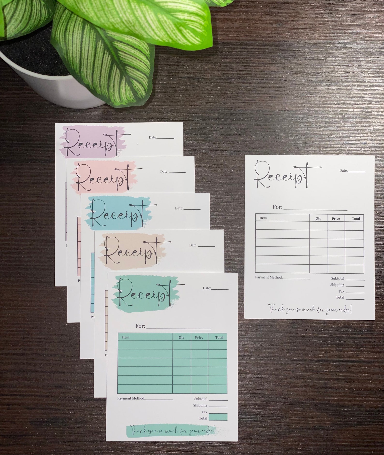 Small Business Receipts | Receipts for Small Businesses | Order Form ...