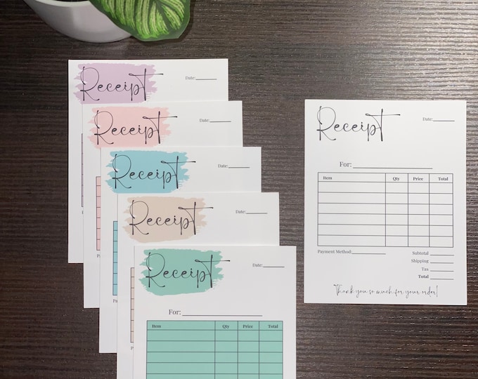 Business Receipt Notepad, Order Form, Small Business Owner, New ...