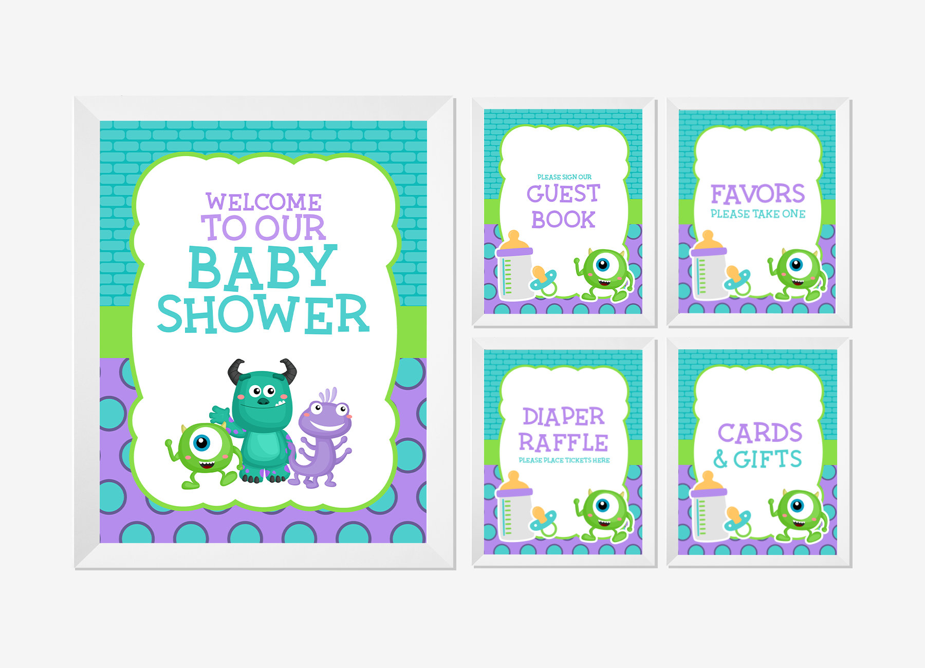 Monsters Inc Baby Shower Invitations