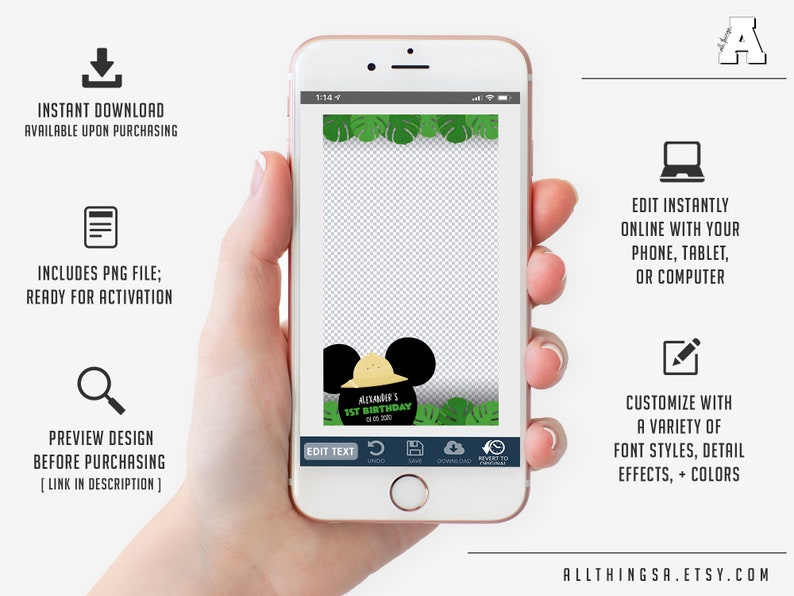 Mickey Mouse Safari Birthday Party Snapchat Geofilter Wild - Etsy