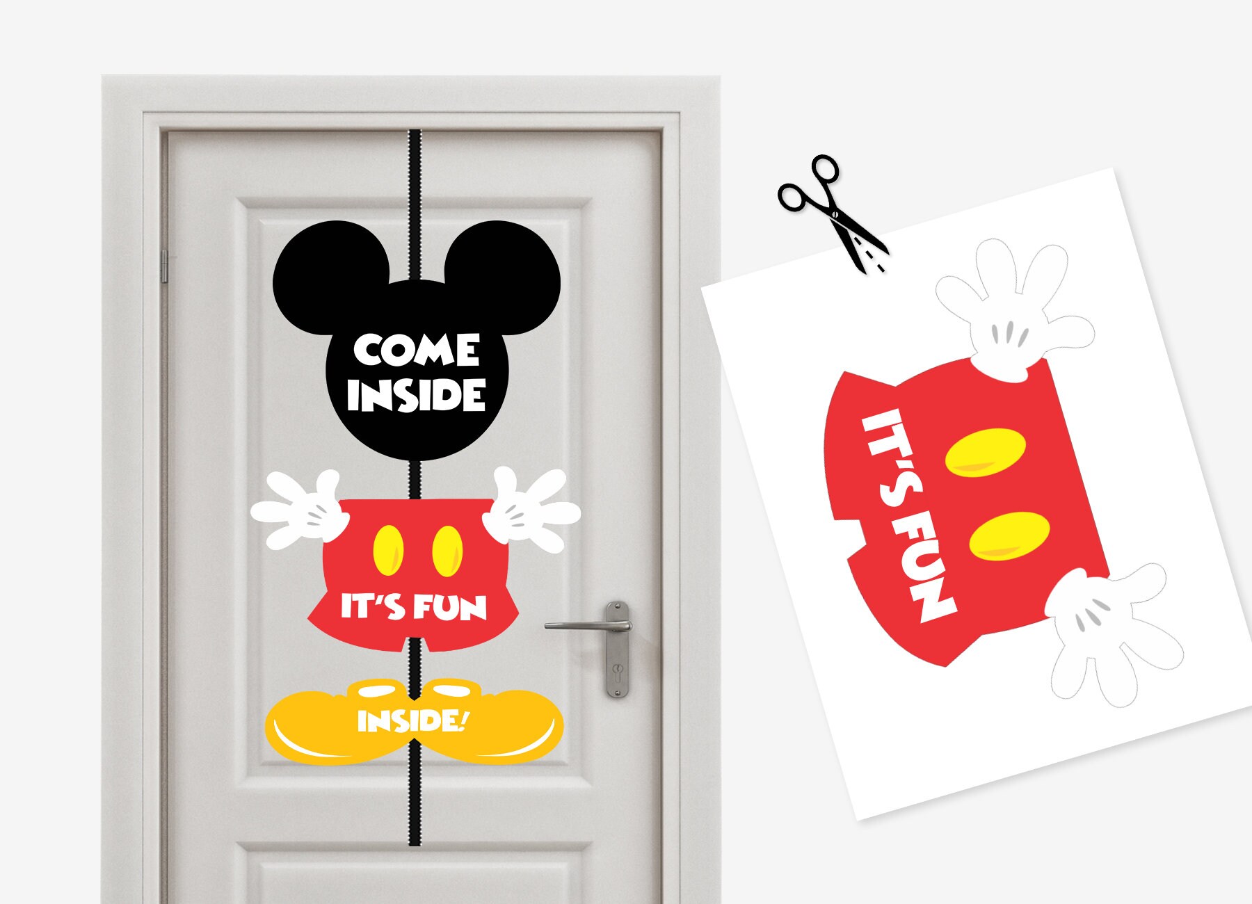 Mickey Mouse Door Sign Printable Birthday Decorations Come | Etsy Canada