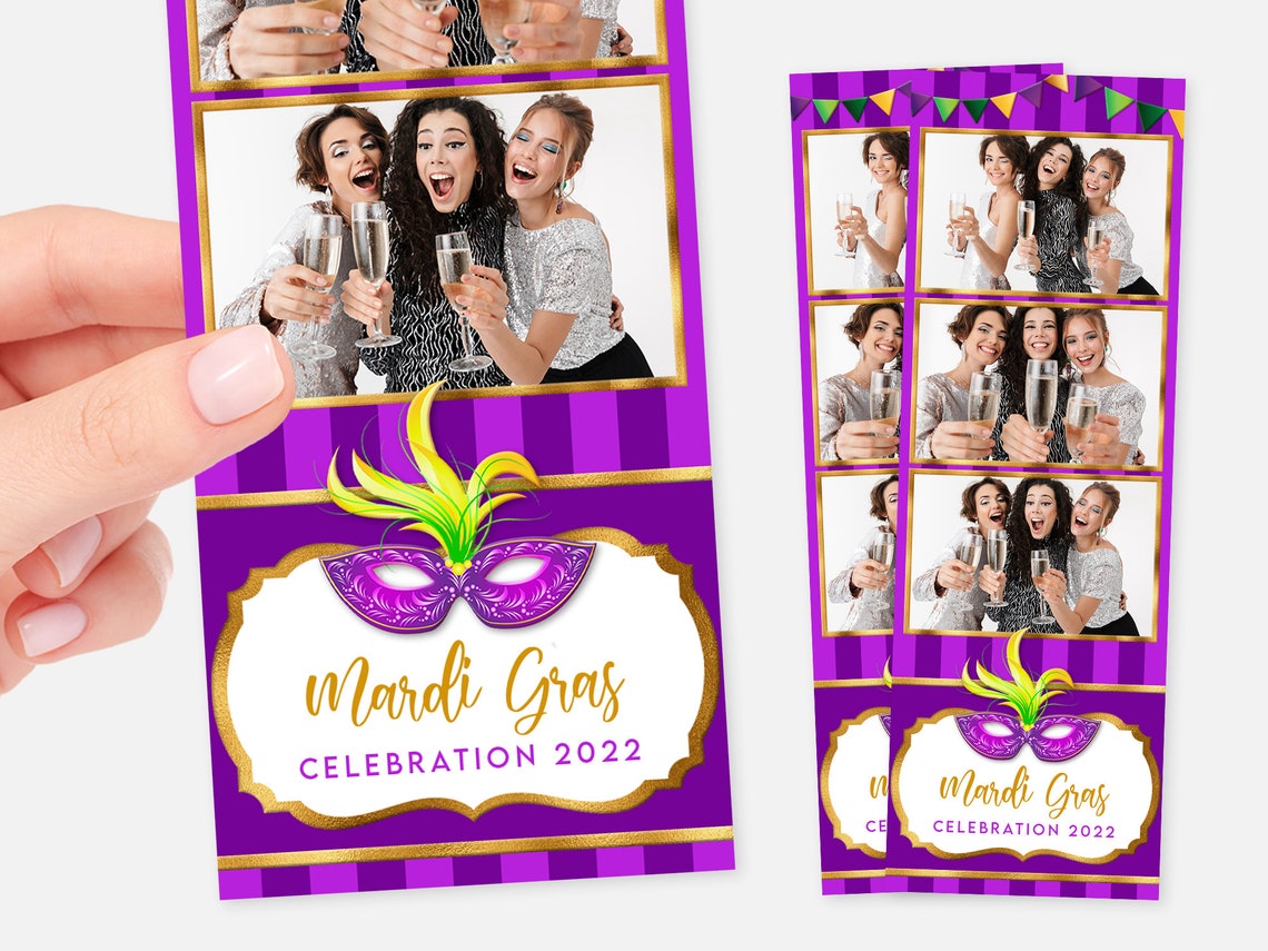 Mardi Gras Photo Booth Template Masquerade Photo Booth - Etsy