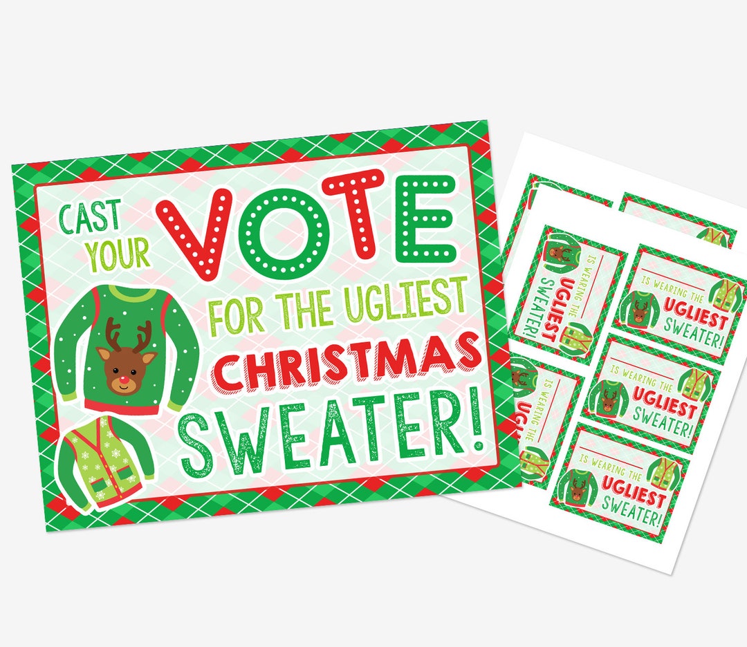 Ugly Christmas Sweater Ballot: Printable Party Game (instant Download ...