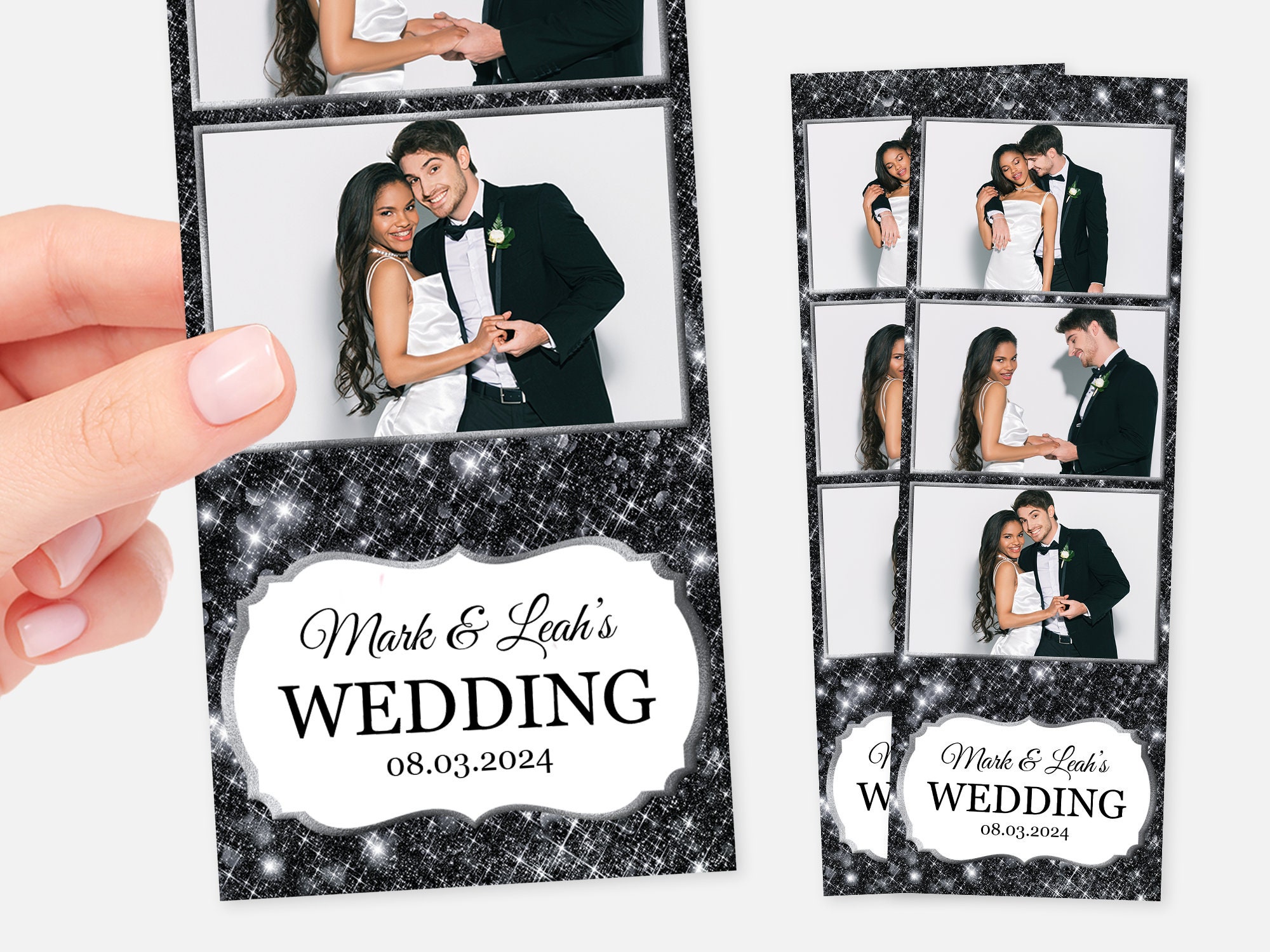 Photo Booth Template Black and White Silver Classic | Etsy