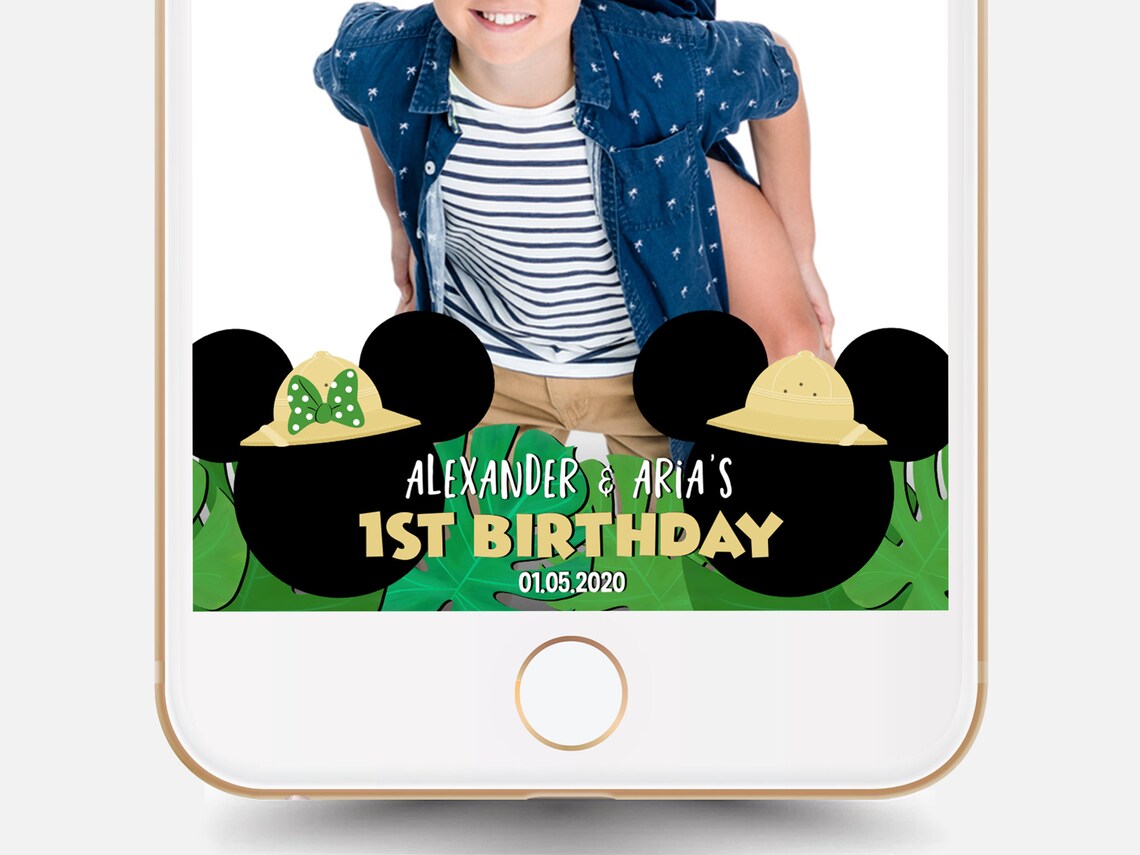 Mickey Mouse Safari Birthday Mickey Mouse Snapchat Geofilter - Etsy