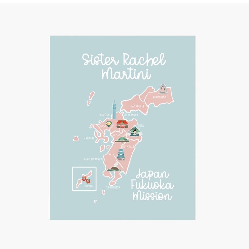 Custom Mission Map Print, Personalized Illustration, Missionary Gift ...