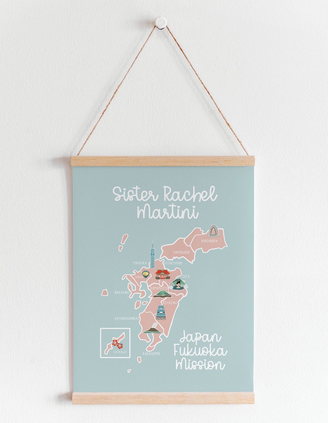 Custom Mission Map Print, Personalized Illustration, Missionary Gift ...