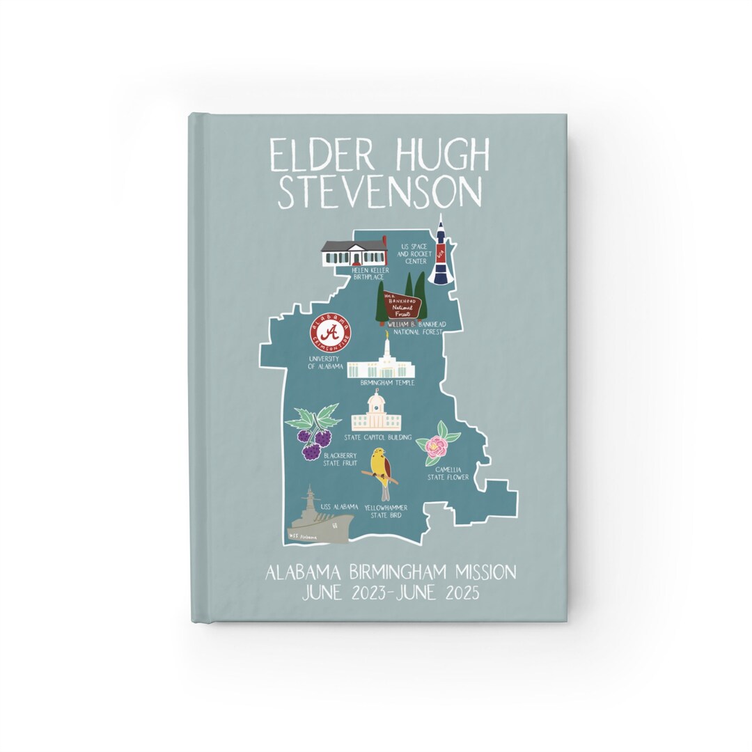 Illustrated Custom Map Mission Journal, Personalized Memory Notebook ...