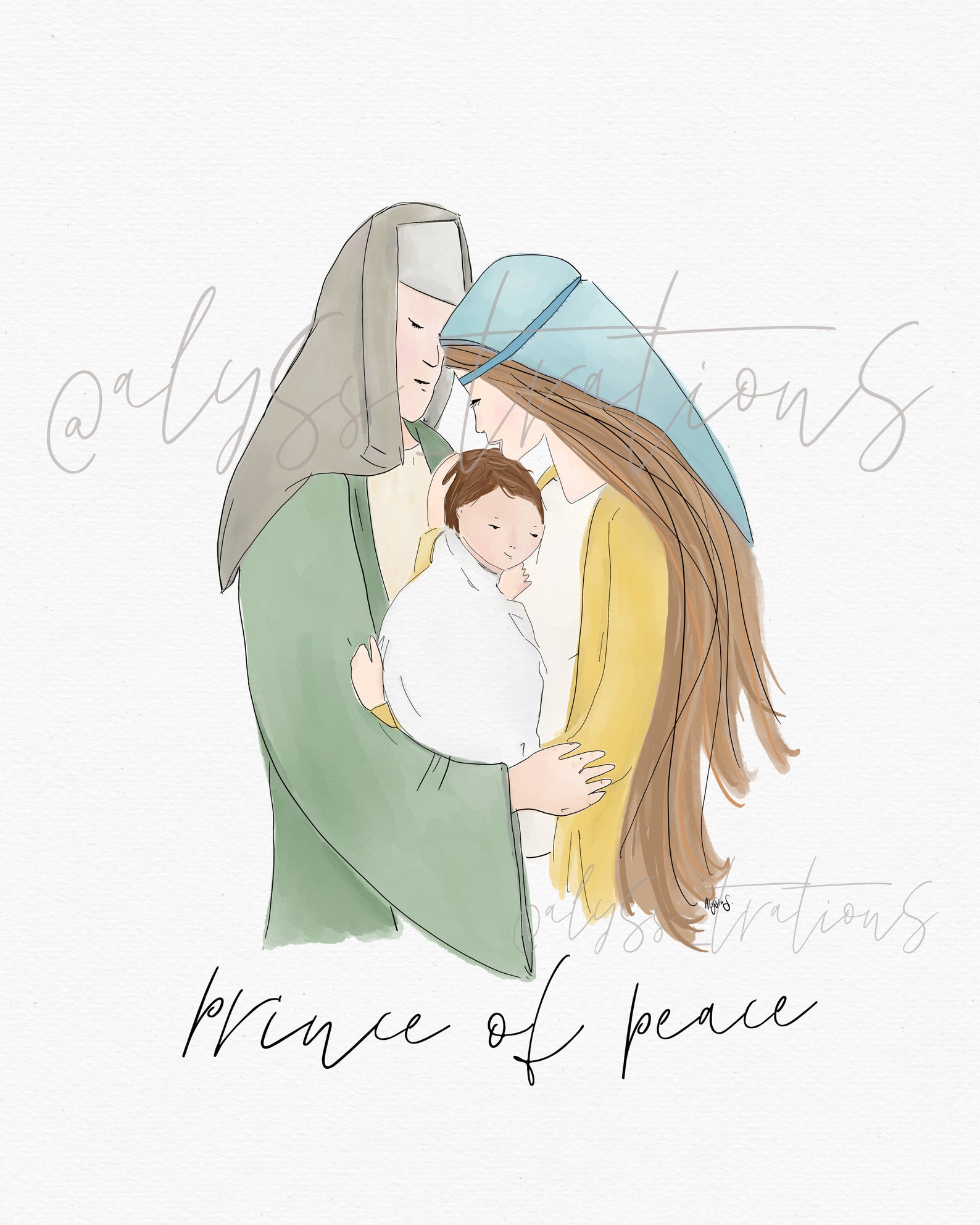 Nativity Scene Watercolor Print Digital Download Printable | Etsy