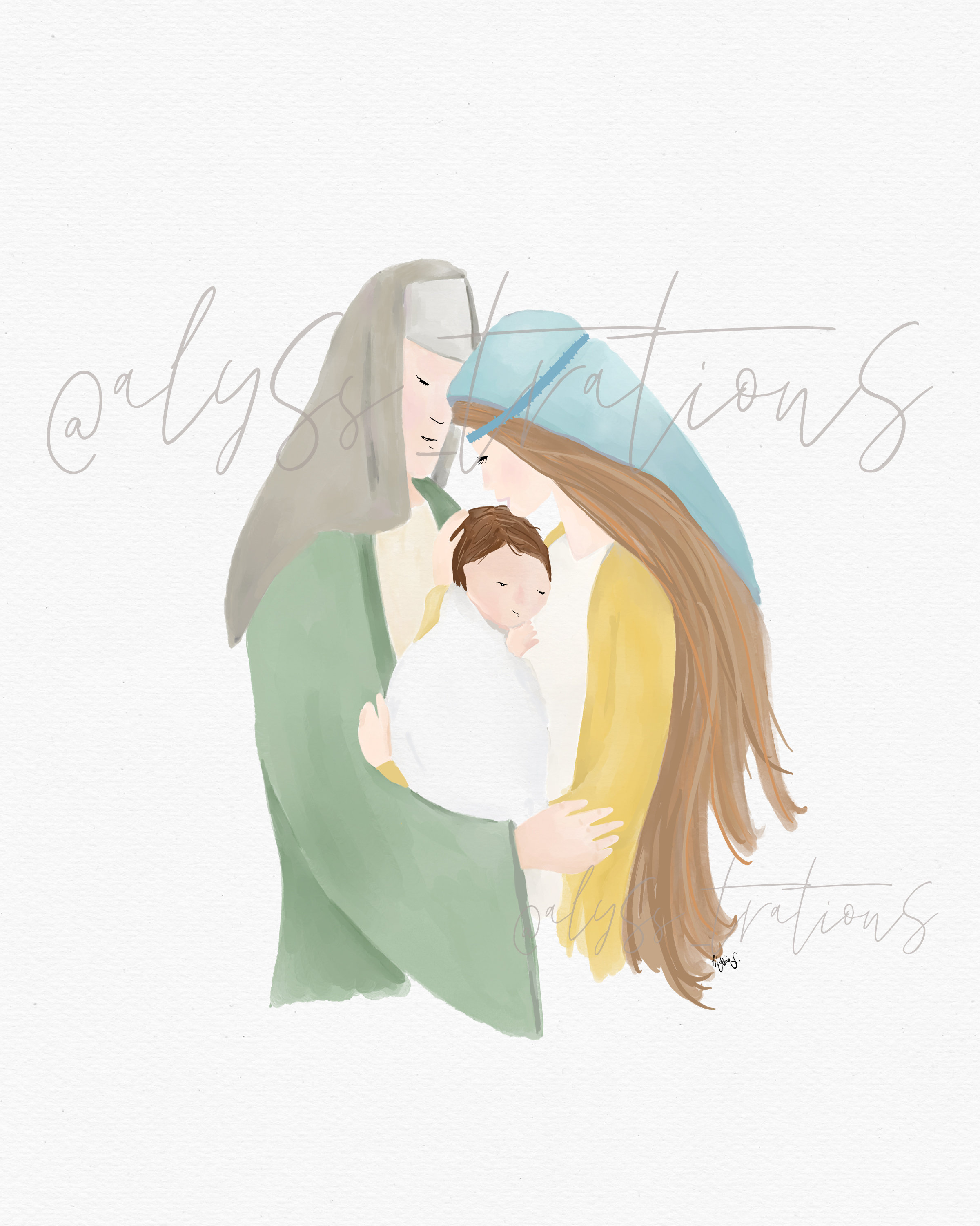 Nativity Scene Watercolor Print Digital Download Printable - Etsy