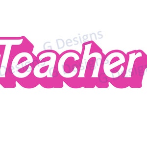 Pink Teacher PNG- TWO STYLES! - Etsy