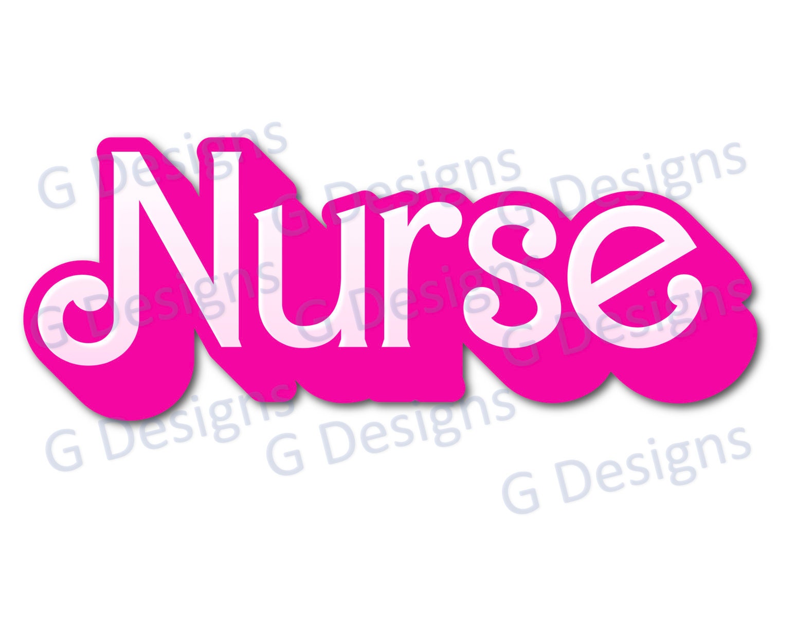 Nurse Pink Font PNG 5 Images - Etsy