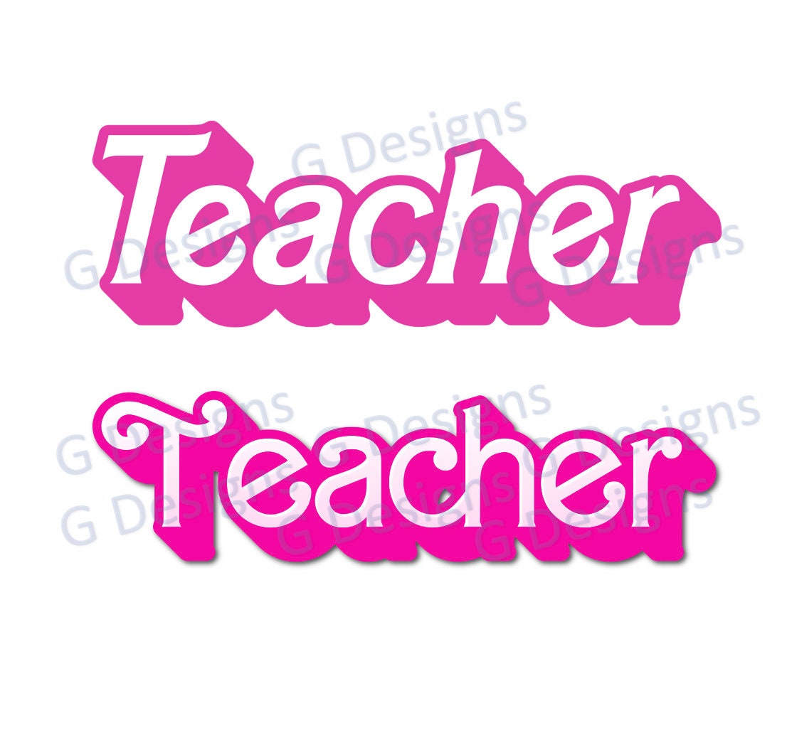 Pink Teacher PNG- TWO STYLES! - Etsy