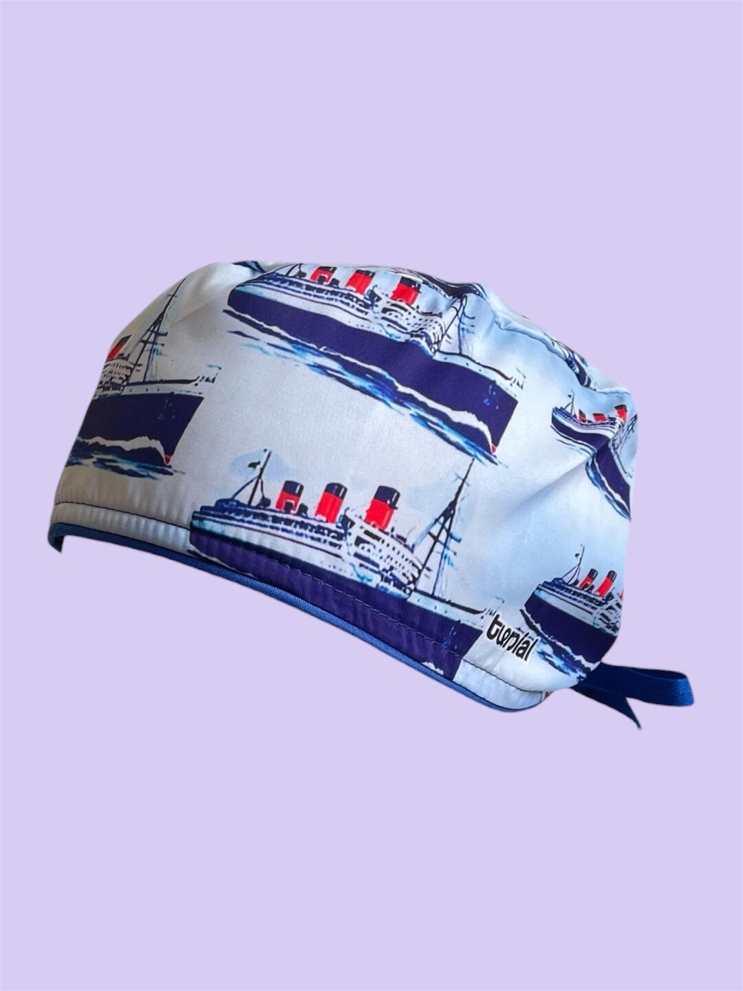 Unisex Nautical Surgical Scrub Cap With Boats – Medical Hat for Doctors ...
