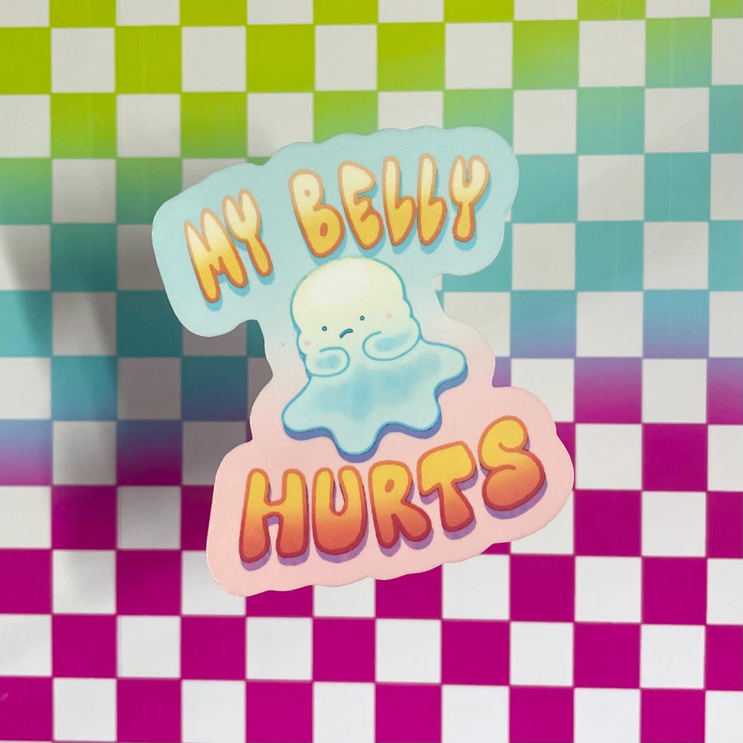 Belly Hurts Tummy Ache / Cute Ghost Sticker - Etsy