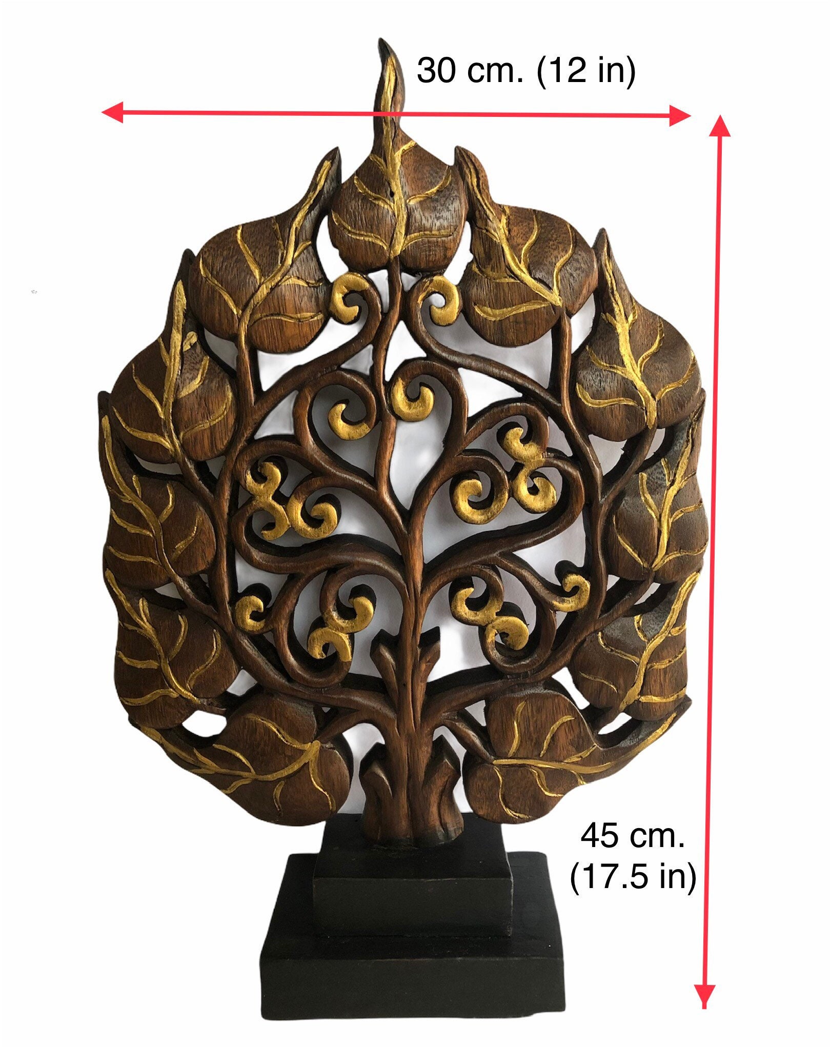 Hand-carved Bosh Leaf Wood Sculpture-sacred Tree Decor for Altar or ...