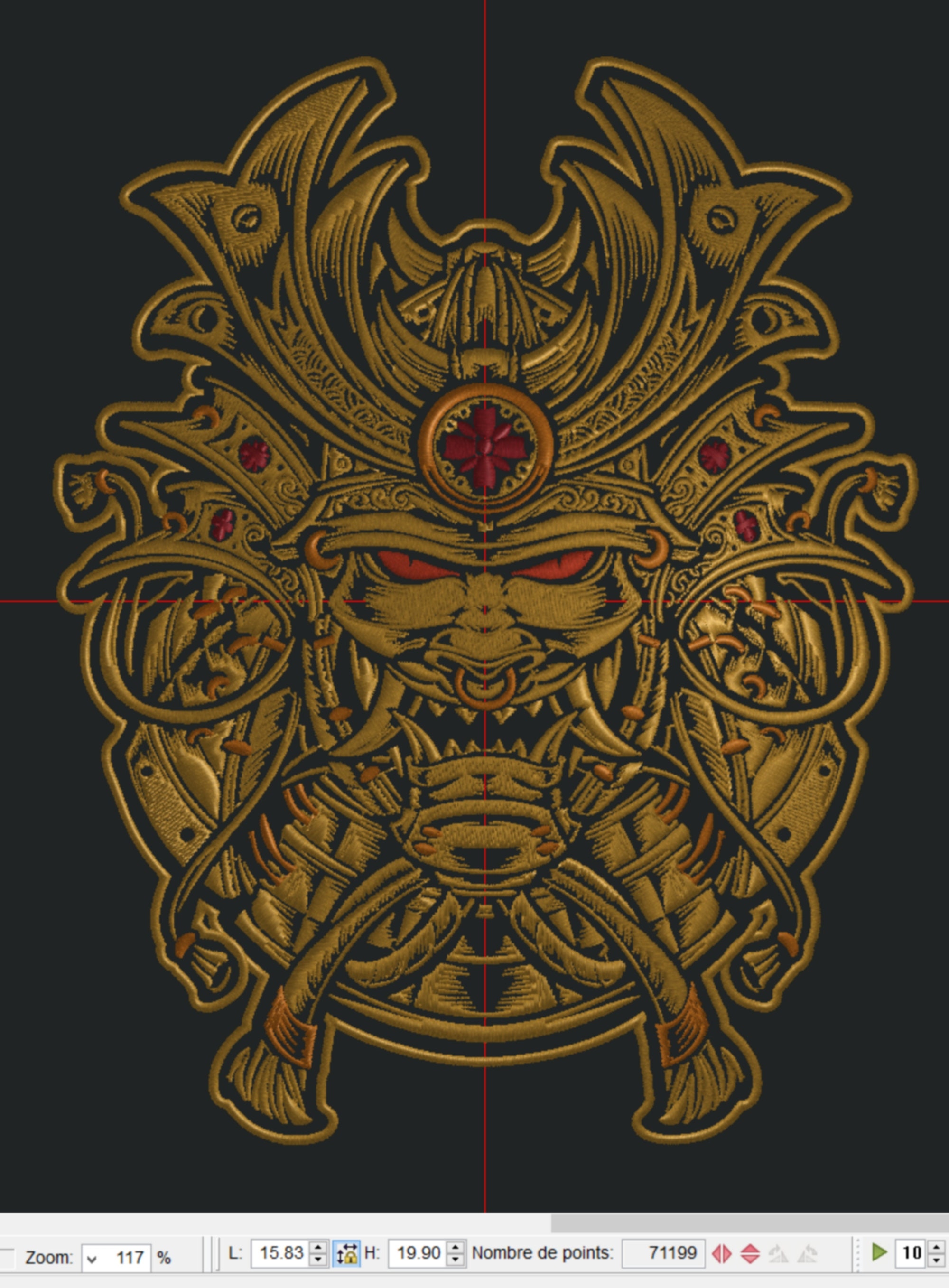 3 Samurai Embroidery N2, Samurai Head, Japan Embroidery Designs ...