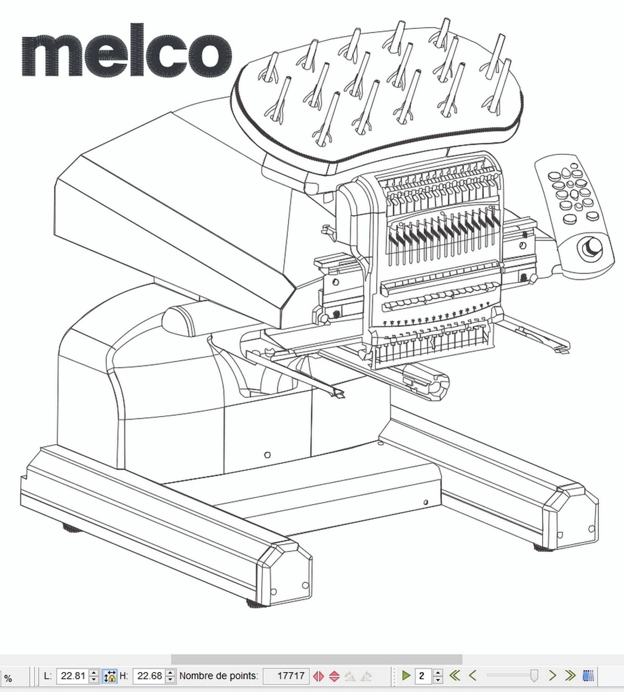 2 Melco EMT16 Embroideries, Machine Embroidery, Melco EMT16 Machine ...