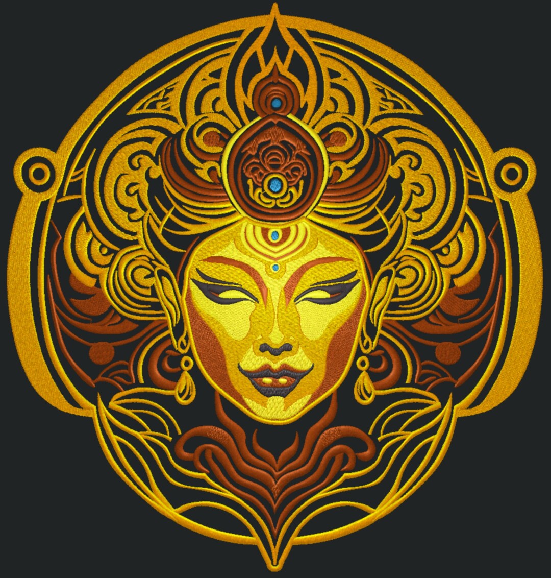 Goddess Head Embroidery, 3 Different Sizes, Goddess Embroidery Designs, Download Files 3 Sizes ...