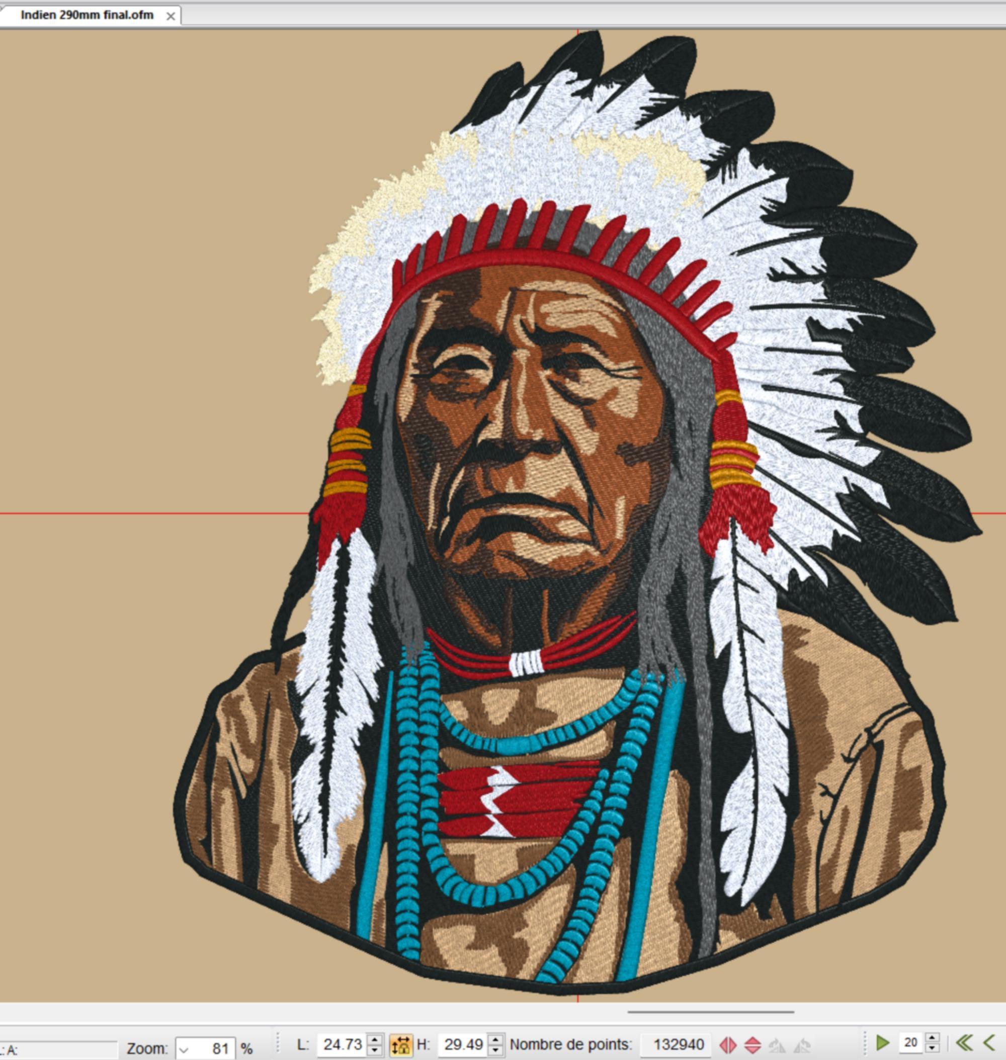 Native American Chief Embroidery Designs, 3 Different Sizes, Native ...