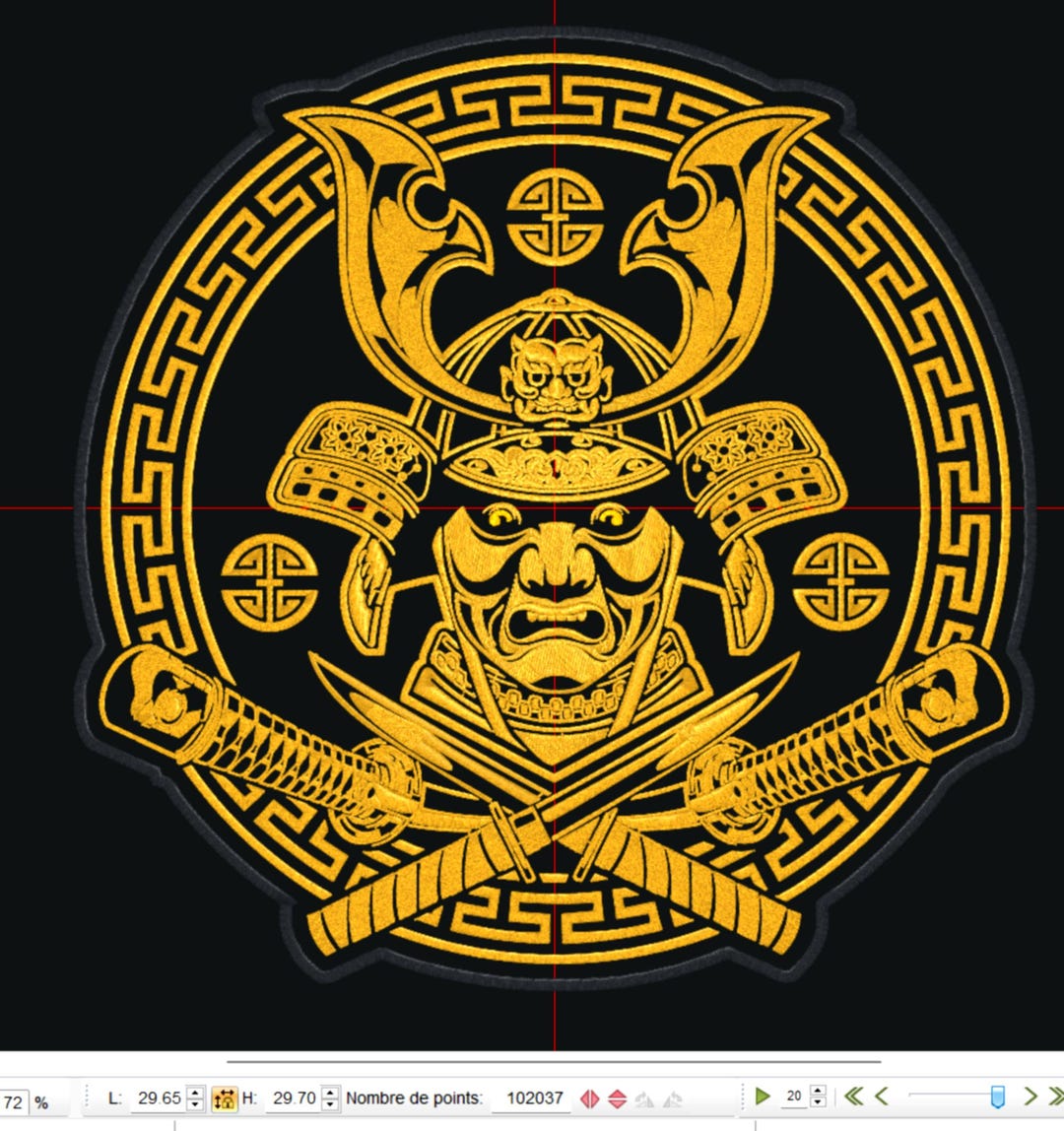 3 Samurai Embroidery N3, Samurai Head, Japan Embroidery Designs ...