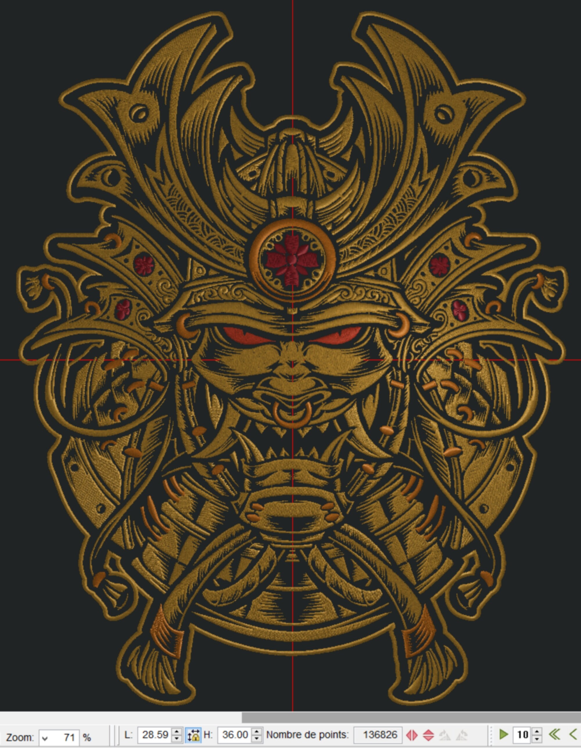 3 Samurai Embroidery N2, Samurai Head, Japan Embroidery Designs ...