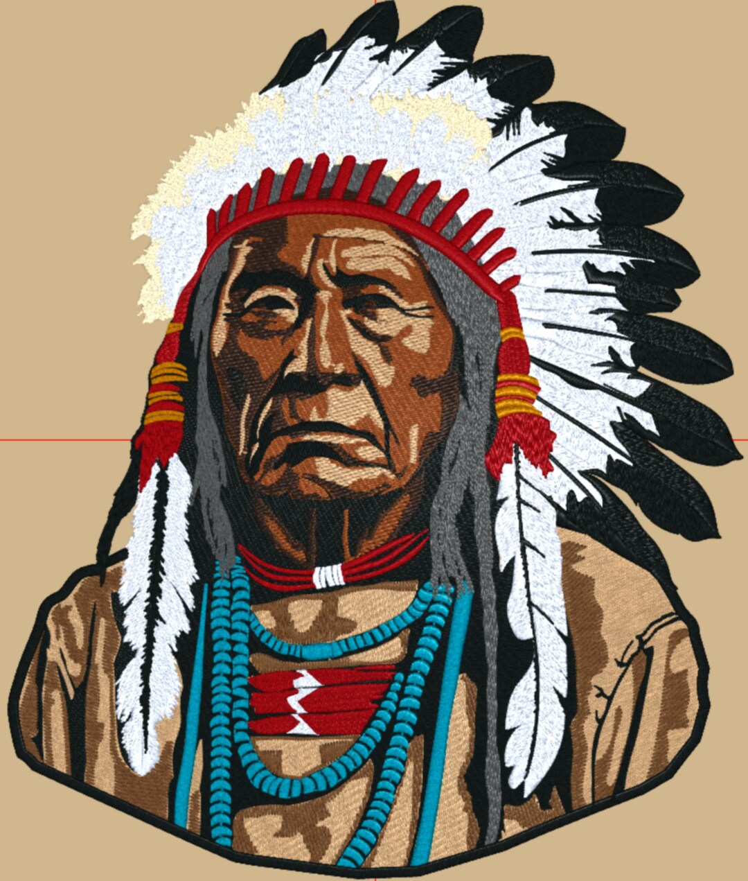 Native American Chief Embroidery Designs, 3 Different Sizes, Native ...