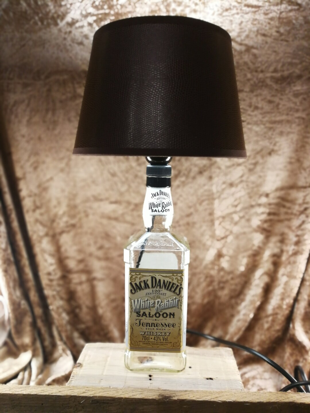 Jack Daniels White Rabbit Saloon Lamp, Gift, Upcycling, Lampshade Brown ...