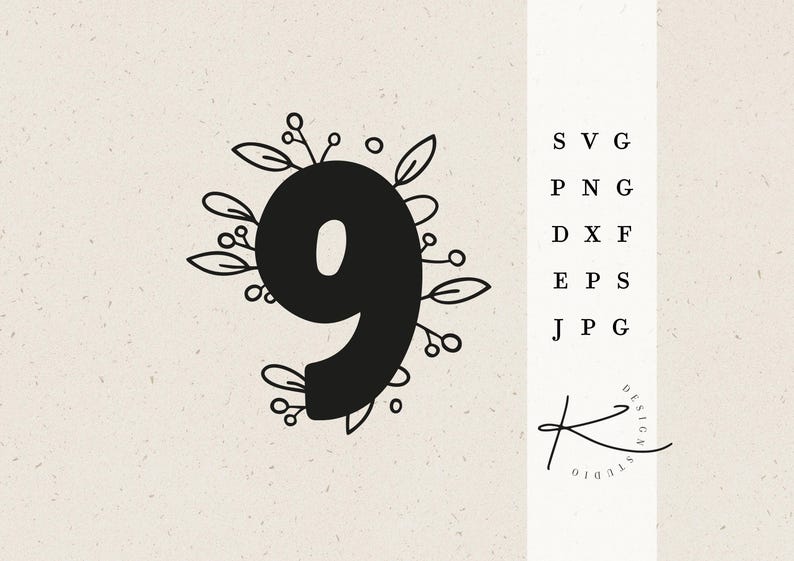 9 NINE NUMBER PLOTTER FILE / Svg Png Dxf Jpg Eps Set Plotter File ...