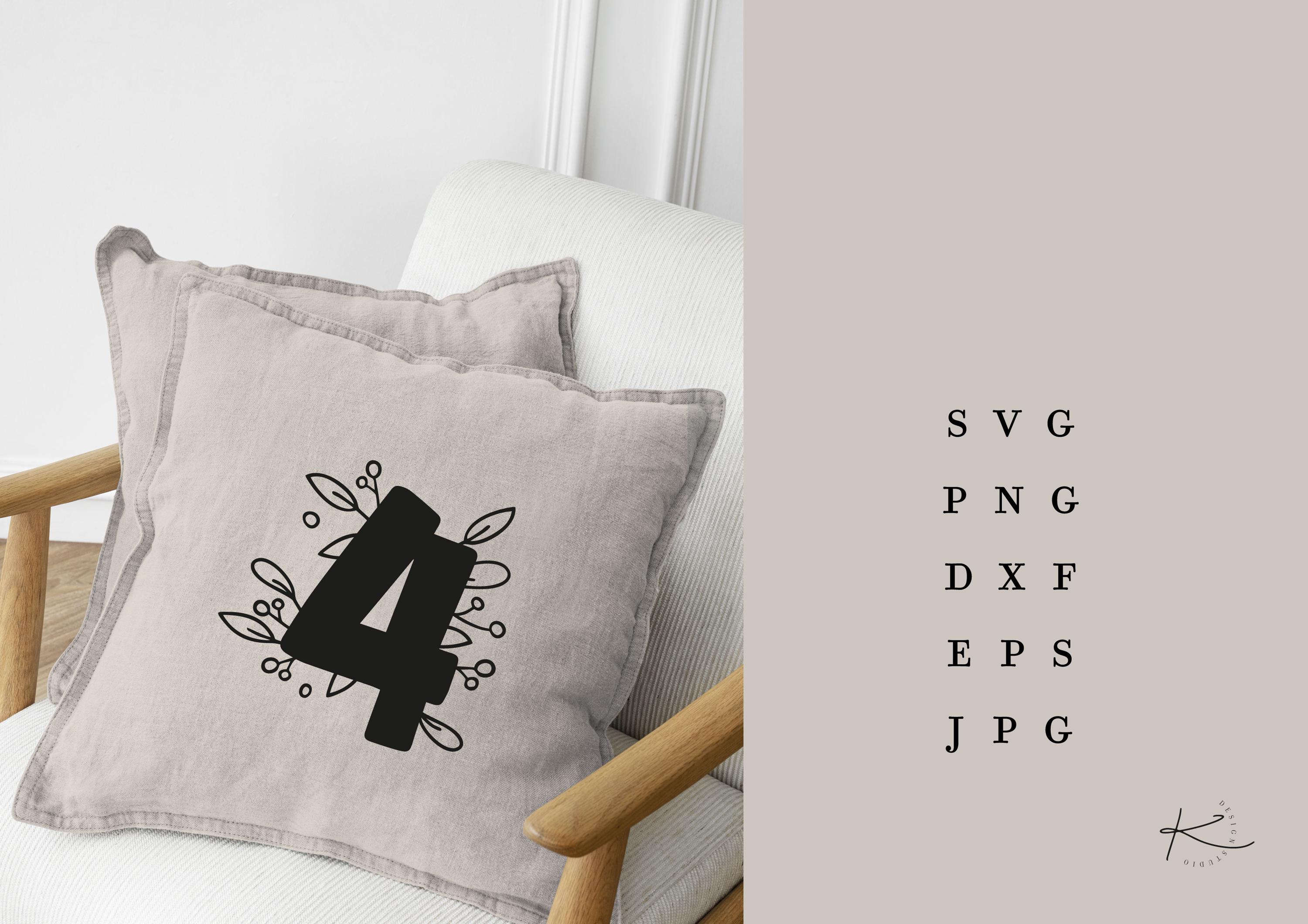 4 FOUR NUMBER PLOTTER FILE / Svg Png Dxf Jpg Eps Set Plotter File ...