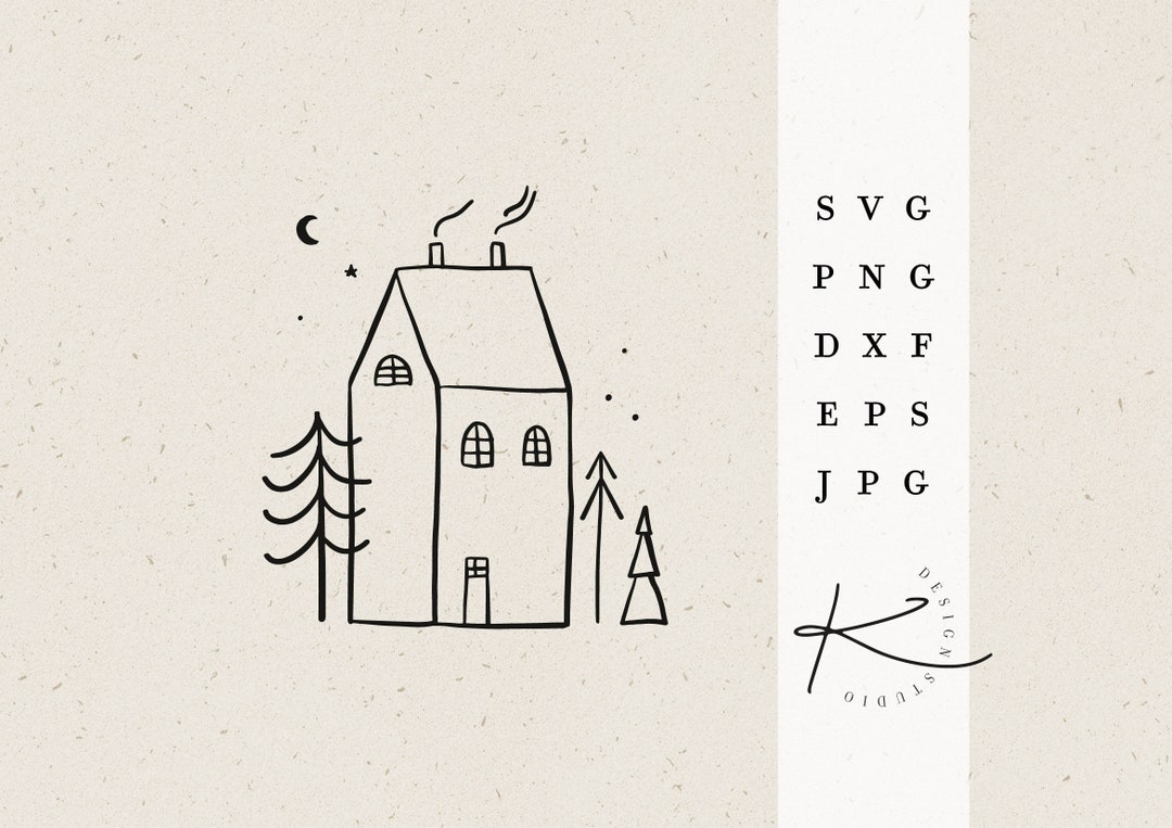 WINTER HOUSE PLOTTER FILE 06 / Svg Png Dxf Jpg Eps File Bundle for ...