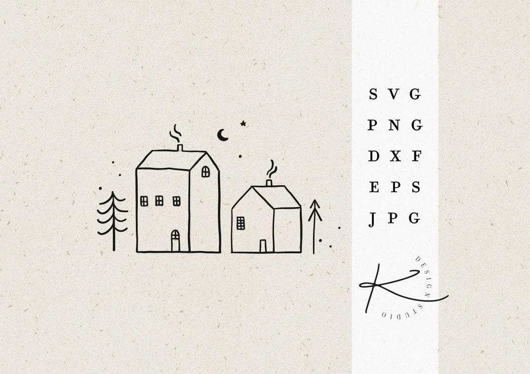 WINTER HOUSE PLOTTER FILE 07 / Svg Png Dxf Jpg Eps File Bundle for ...