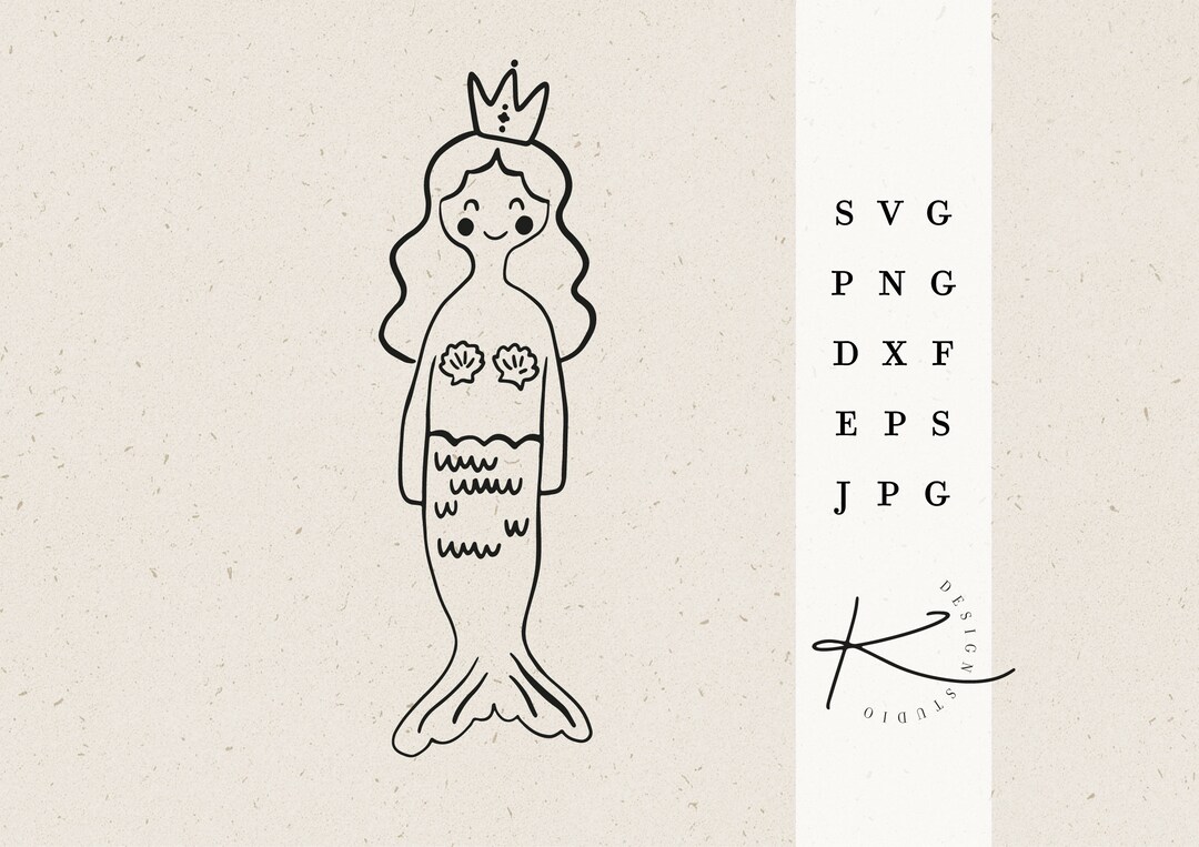 MERMAID MINI PLOTTER FILE / Svg Png Dxf Jpg Eps File Bundle for Plotter ...