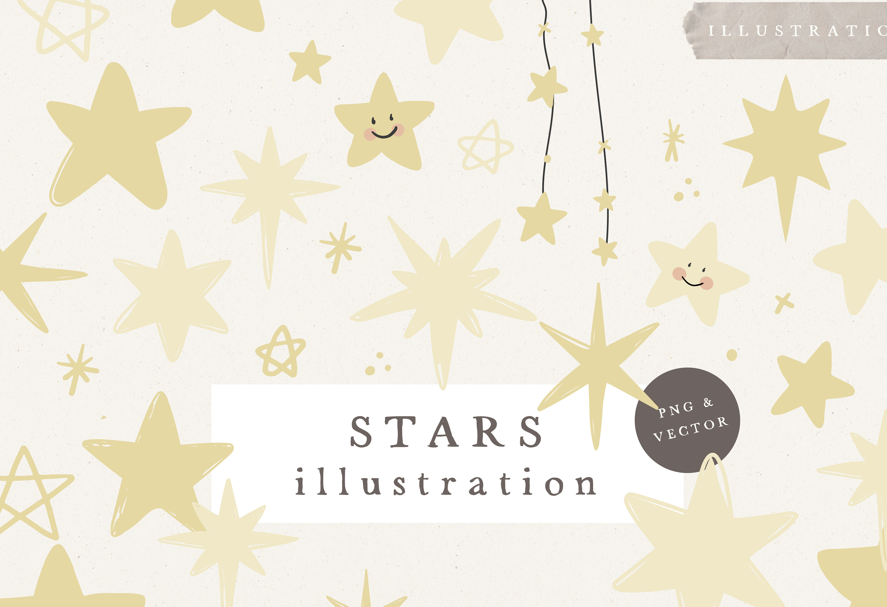 STARS BUNDLE CLIPART / Vector and Png Bundle Hand Drawn | Etsy