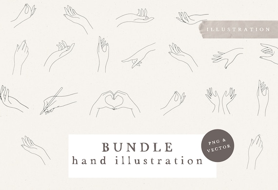 HANDS BUNDLE / Vector and Png Bundle Hand Drawn Sketches Woman | Etsy