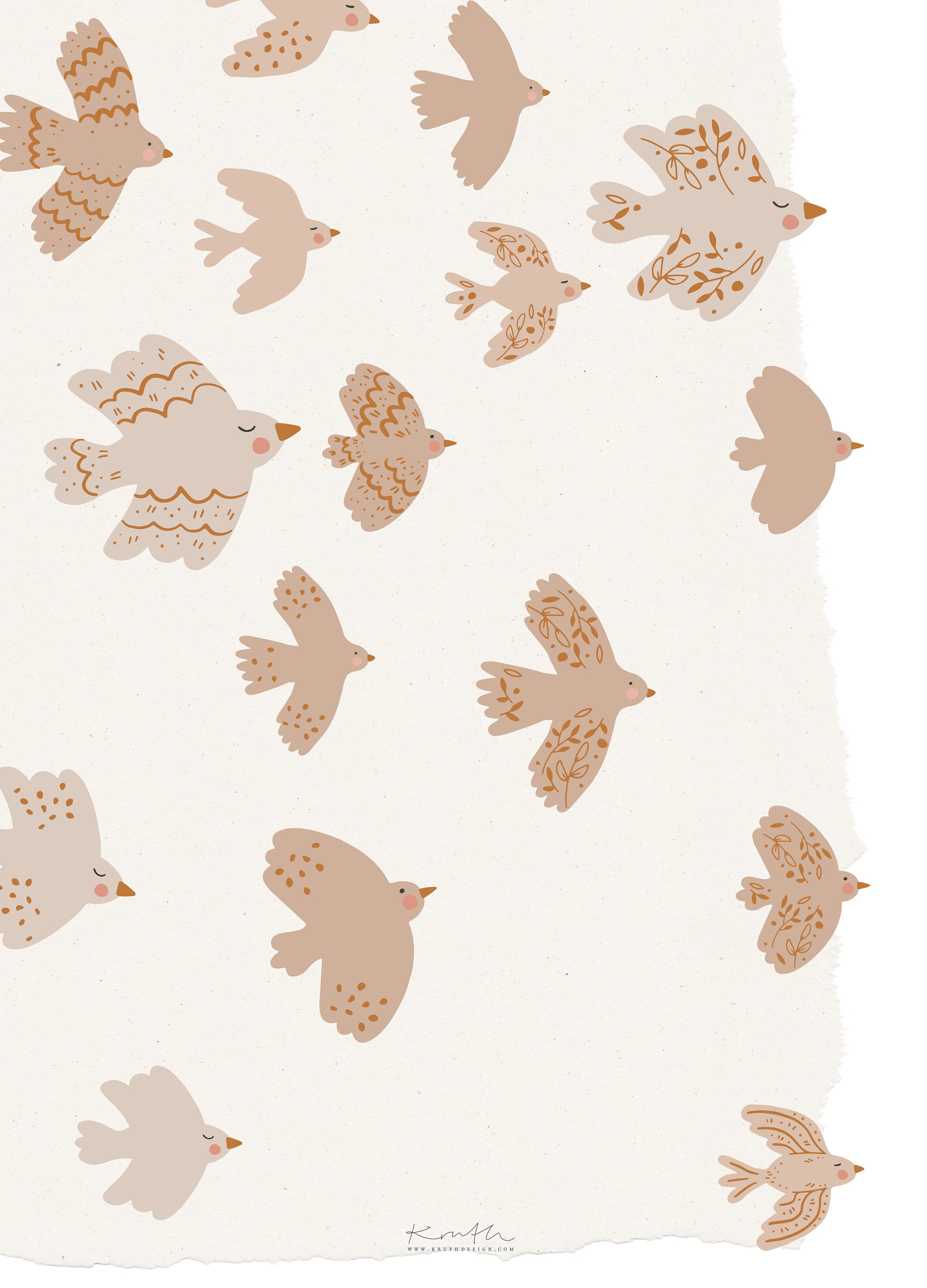 BIRDS CLIPART / vector and png bundle boho illustration hand | Etsy