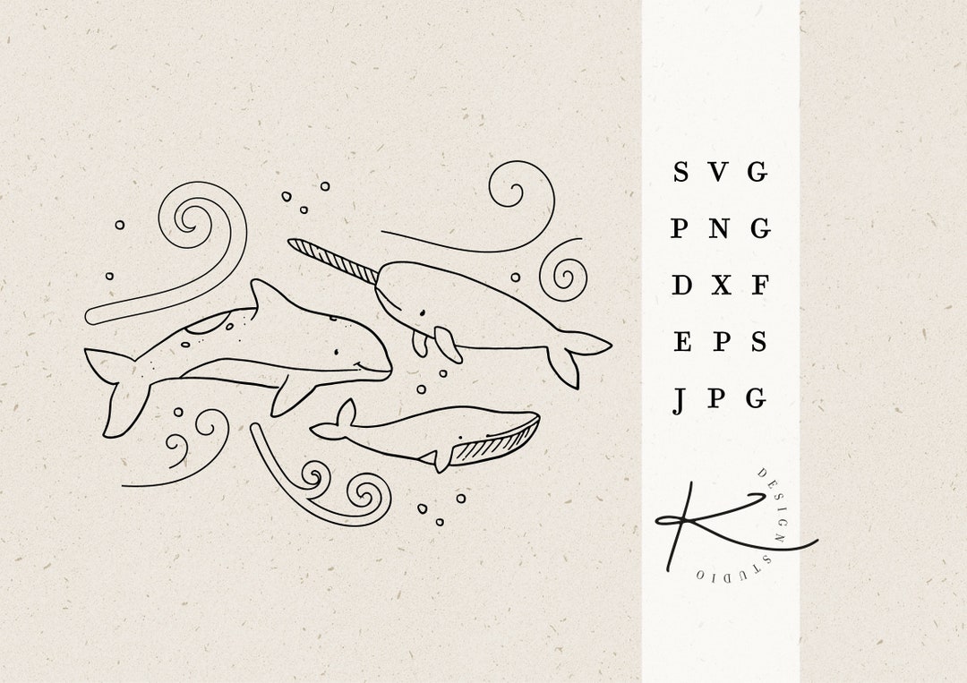 WHALE DOLPHIN PLOTTER FILE / Svg Png Dxf Jpg Eps File Bundle for ...
