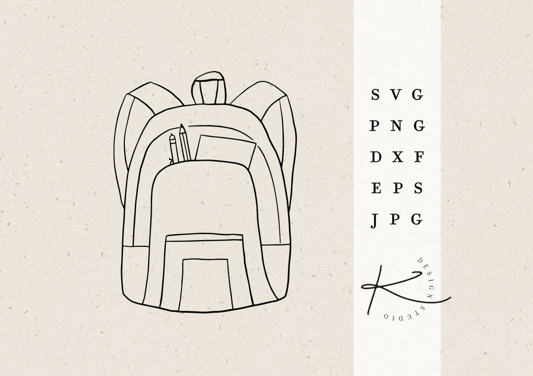 SCHOOL BAG PLOTTER FILE / Svg Png Dxf Jpg Eps File Bundle for Plotter ...